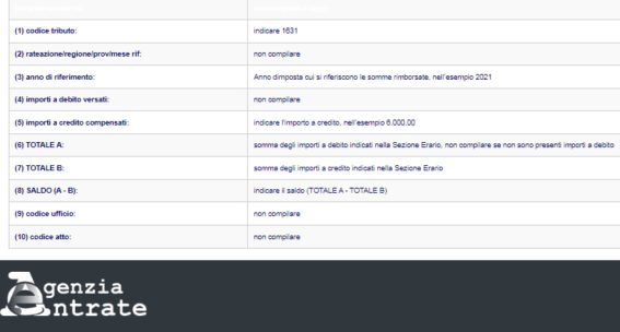 Codice tributo 1631: cos'è e come compilare il Modello F24