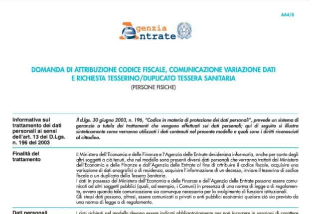 Modello AA4/8 da compilare: istruzioni, facsimile pdf e dove inviarlo