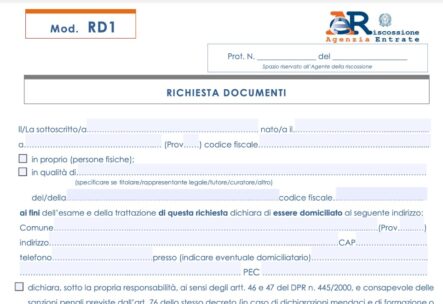 Modello RD1 compilabile: scarica file editabile pdf