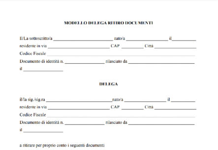 Modulo delega ritiro documenti: fac simile PDF - Partitaiva.it