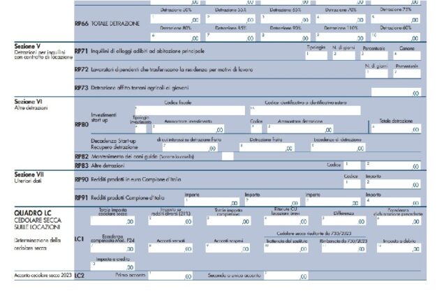 Quadro LC, Modello Redditi PF: cos'è, come si compila e esempi